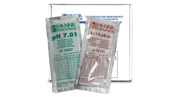 HI-77100P 1413 uS/cm & pH7 Solution, 20ml x 10 pad each